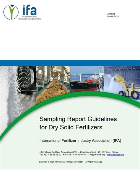 Sampling Report Guidelines For Dry Solid Fertilizers Fertilizer