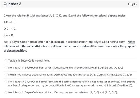 Solved Question 2 10 Pts Given The Relation R With Chegg Com