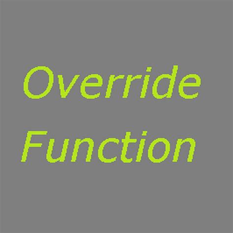 Override Function Youtube