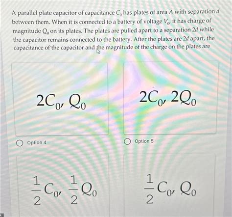 Solved A Parallel Plate Capacitor Of Capacitance C0 ﻿has