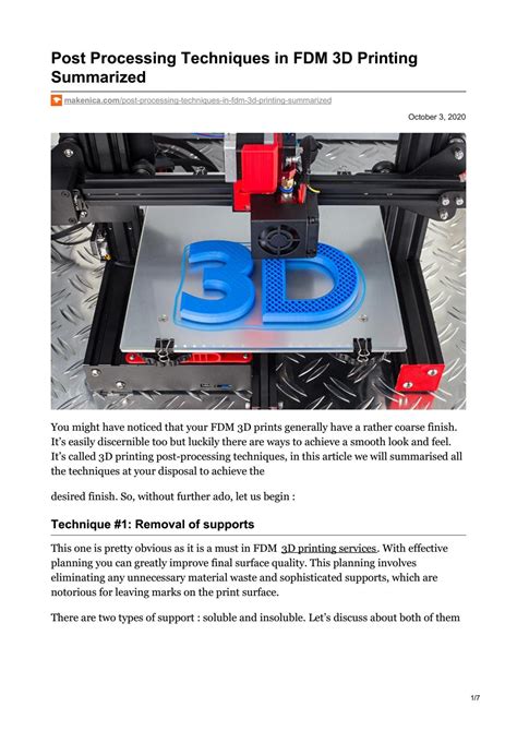 Post Processing Techniques In Fdm 3d Printing Summarized By Paras Jha