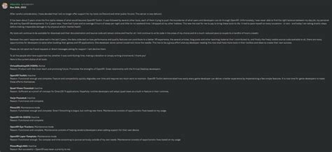 Openxr Toolkit Developer Closes Down Discord And Ceases Development Of Openxr Toolkit R