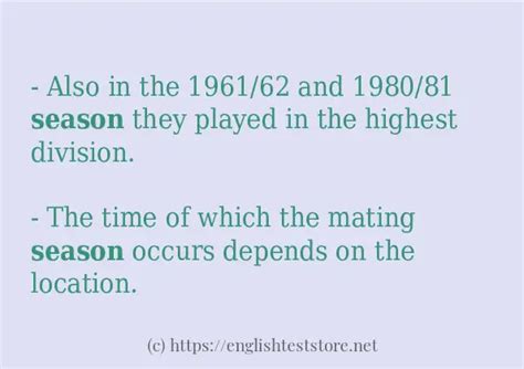 Season Sentence Examples Englishteststore Blog