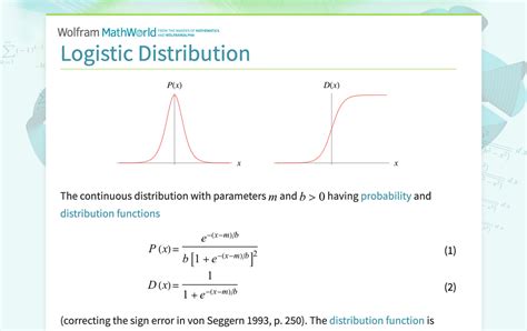 logistic distribution from wolfram mathworld
