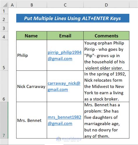 how to put multiple lines in excel cell 2 easy ways exceldemy