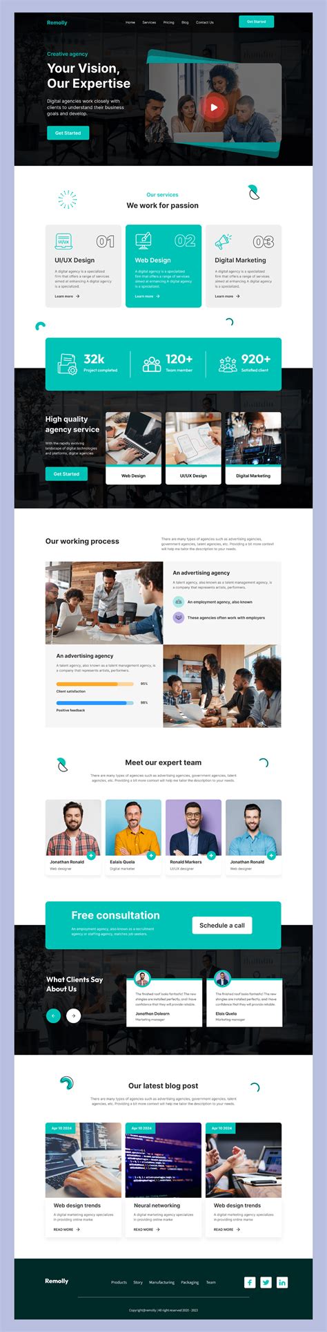 agency website ui design behance
