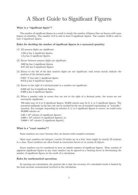 Significant Figures Pdf