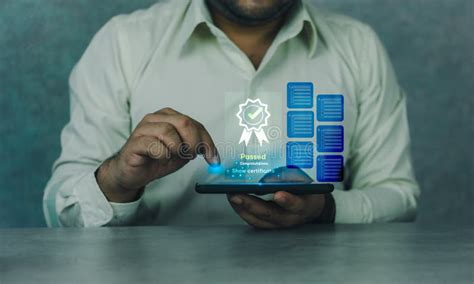 Student Passing Online Exam Concept Choose Correct Answer In Test