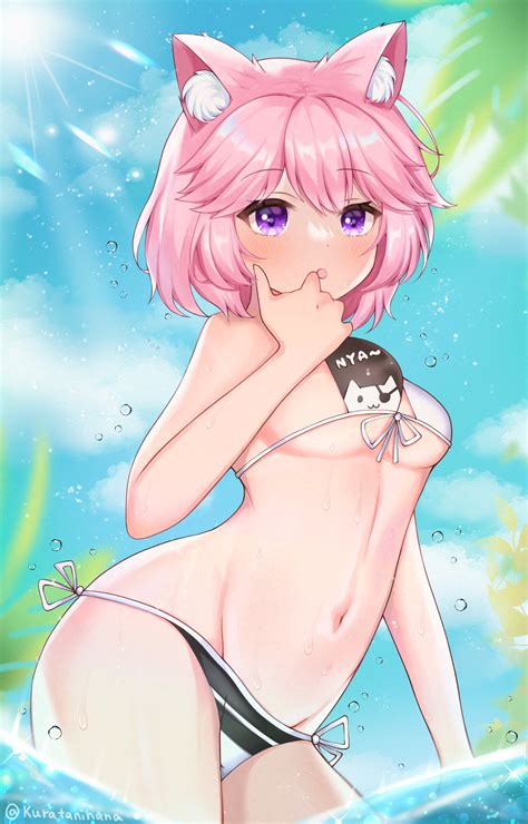 Rule 34 1girls Big Breasts Bikini Cat Ears Catgirl Kuratani Nana