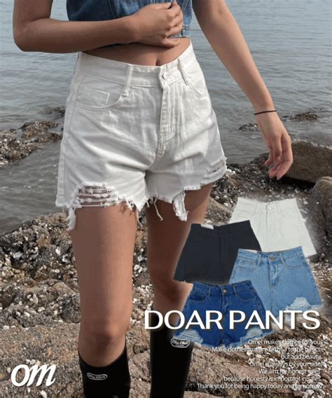 최저가 문의폭주💘 도어 숏 팬츠 반바지 찢청 데미지 진청 연청 블랙 화이트 하프팬츠 글램 섹시 여름 4color 에이블리