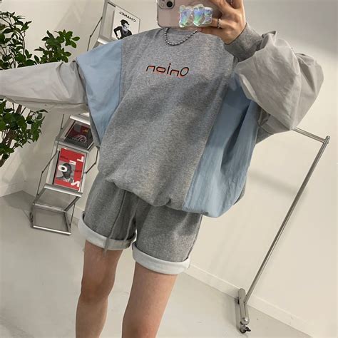 여성 트레이닝복 오버핏 맨투맨 반바지 츄리닝 세트