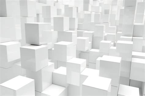 Premium Photo Abstract White Cubes Background Square Composition