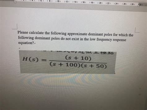 Solved Please Calculate The Following Approximate Dominant