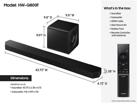 Q Series Soundbar With Subwoofer 512 Ch Hw Q800f Samsung Us