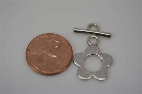 Silver Flower Toggle Clasp Flower Shaped Toggle Clasp 10 Sets Etsy