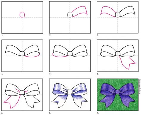 How To Draw A Bow Step By Step Drawing Tutorials Drawing Tutorial Hot