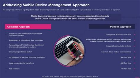 Addressing Mobile Device Management Approach Powerpoint Presentation And Slides Ppt Slide