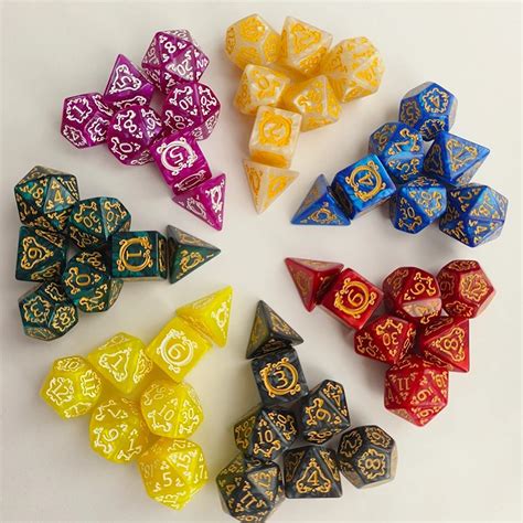 Разноцветные многогранные кубики для настольных игр, 7 шт | AliExpress