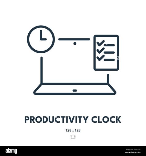 Productivity Clock Icon Efficiency Time Performance Editable Stroke Simple Vector Icon