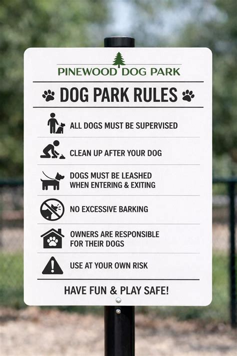 Dog Park Rules Sign Printable Hoa Pet Area Poster Editable Digital