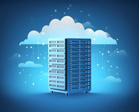 Premium AI Image Cloud Data Storage Database Cloud Computing Concept And Idea