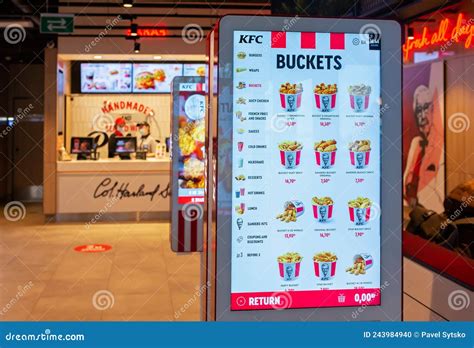 Self Order Kiosk Machines Installed Inside Of A Kfc Fast Food
