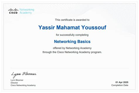 Networking Cisconetworkingacademy Certification It Telecom Cns Yassir M Youssouf