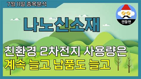 나노신소재 친환경 2차전지 사용량은 계속 늘고 납품도 늘고 Youtube