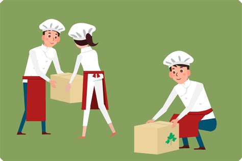 협동하여 박스를 운반하는 그림