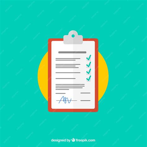 클립 보드에 체크리스트와 배경 무료 벡터