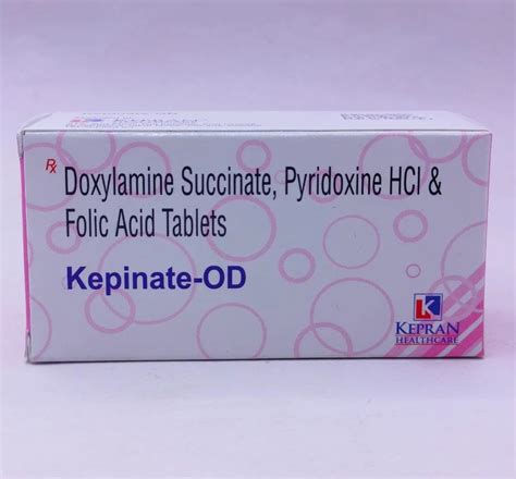 Kepinate Od Doxylamine Succinate Pyridoxine Hcl Tablet For Hospital Packaging Size 10 Tablets
