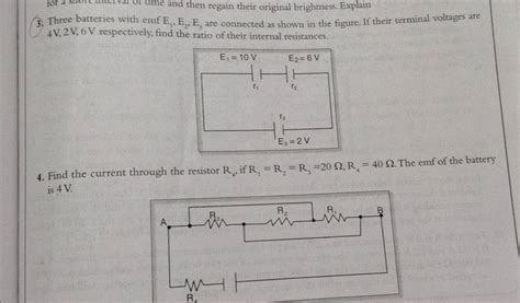 3 three batteries with emf e1 e2 e3 are connected as shown in the fig