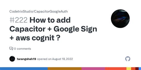 How To Add Capacitor Google Sign Aws Cognit Issue