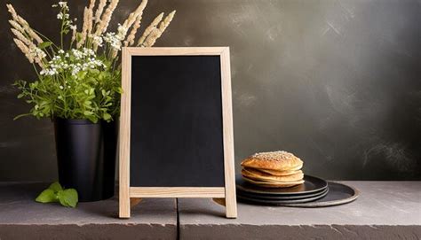 Premium Photo Chalkboard Menu Sign Mockup Copy Space Menu Blank Blackboard Sign Empty Space