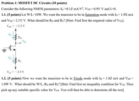 Solved Problem 1 MOSFET DC Circuits 10 Points Consider Chegg Com
