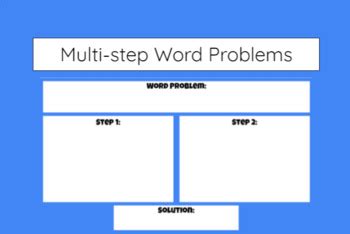 Multi Step Word Problems By Kelly Humphrey Teachers Pay Teachers