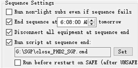 auto close sgp at end of sequence sequence generator main sequence