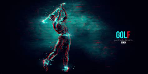 파란색 배경에 골프 선수의 추상적인 실루엣 골퍼 남자가 공을 친다 벡터 일러스트 레이 션 골프 선수에 대한 스톡 벡터 아트 및 기타 이미지 Istock