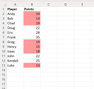 Excel Use IF Statement To Turn Cell Color Red