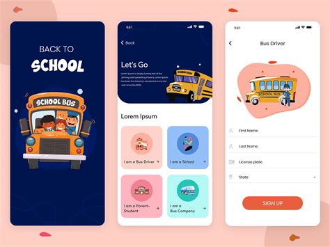 Bus Stop Ui Kit 👉 Android And Ios App For School Transportation By