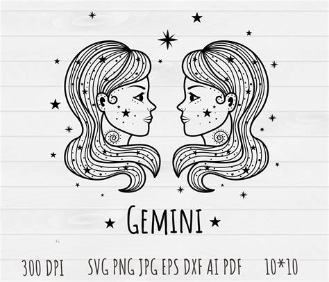 Gemini Outline Svg Gemini Clip Art Outline Svg File Hand Inspire