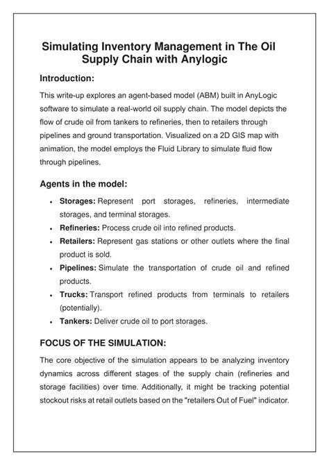 Pdf Simulating Inventory Management In The Oil Supply Chain With Anylogic Introduction