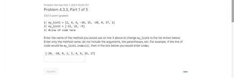 solved problem set due feb 1 2023 05 00 ist problem 4 3 3