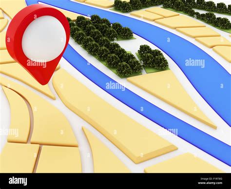 D Renderer Image Navigator Map And Pointer Marker On City GPS Satellite Navigation Concept
