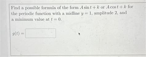 Solved Find A Possible Formula Of The Form Asintk ﻿or