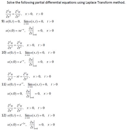 Solved Solve The Following Partial Differential Equations