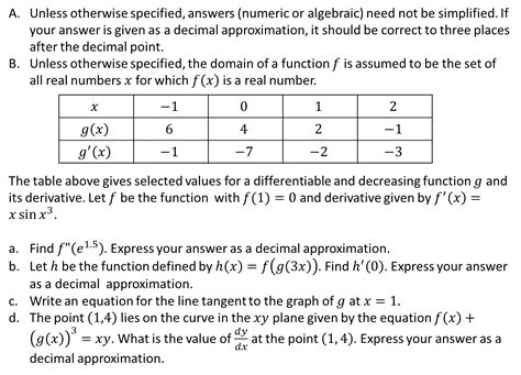 Derivatives Ap Calculus Ab Free Response Question Mathematics Stack