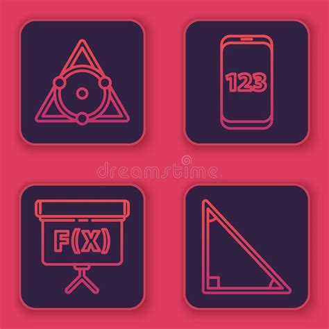 Set Line Chalkboard Geometric Figure Cube Book With Word Mathematics