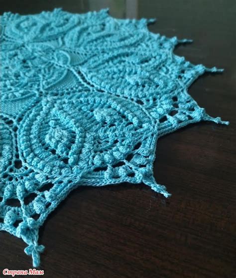 Круглая рельефная салфетка Esta по дизайну Азы Отрошко Вязание Страна Мам