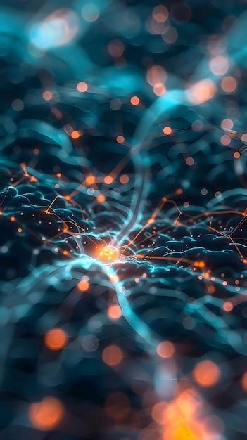 Futuristic Neural Network Visualization Showcasing Biotechnology And